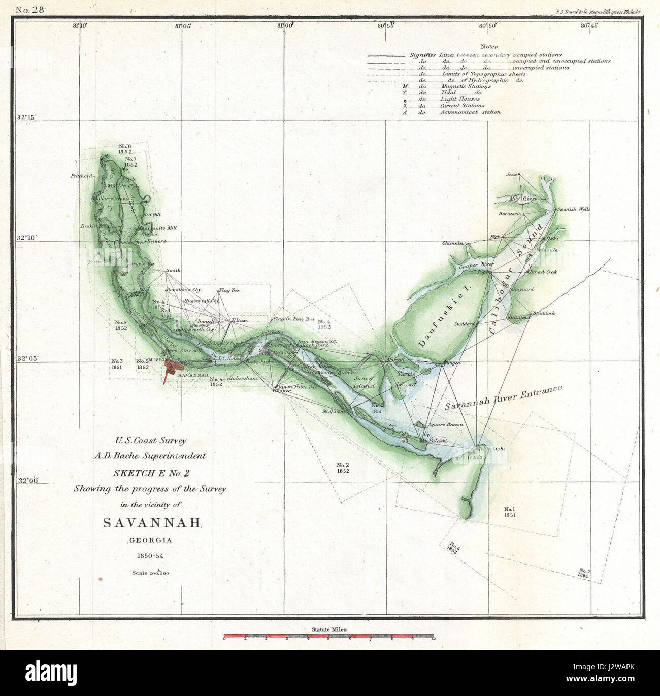 Mappa di indagine costa americana o grafico della georgia immagini e ...