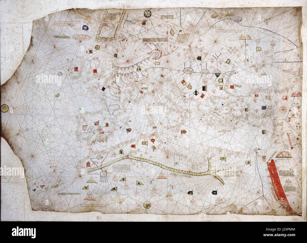 La carta catalana anonima è una mappa storica del Mediterraneo, creata ...