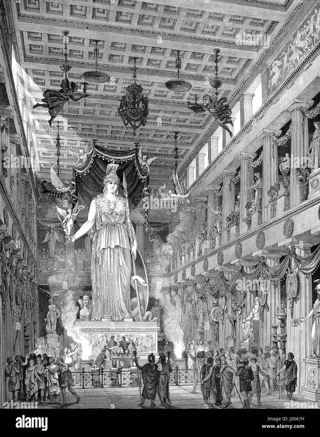 La ricostruzione del Parthenon-Temple, vista interna, dedicato alla dea ...
