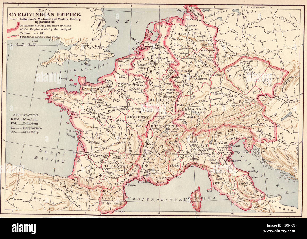 Impero carolingio mappa immagini e fotografie stock ad alta risoluzione ...