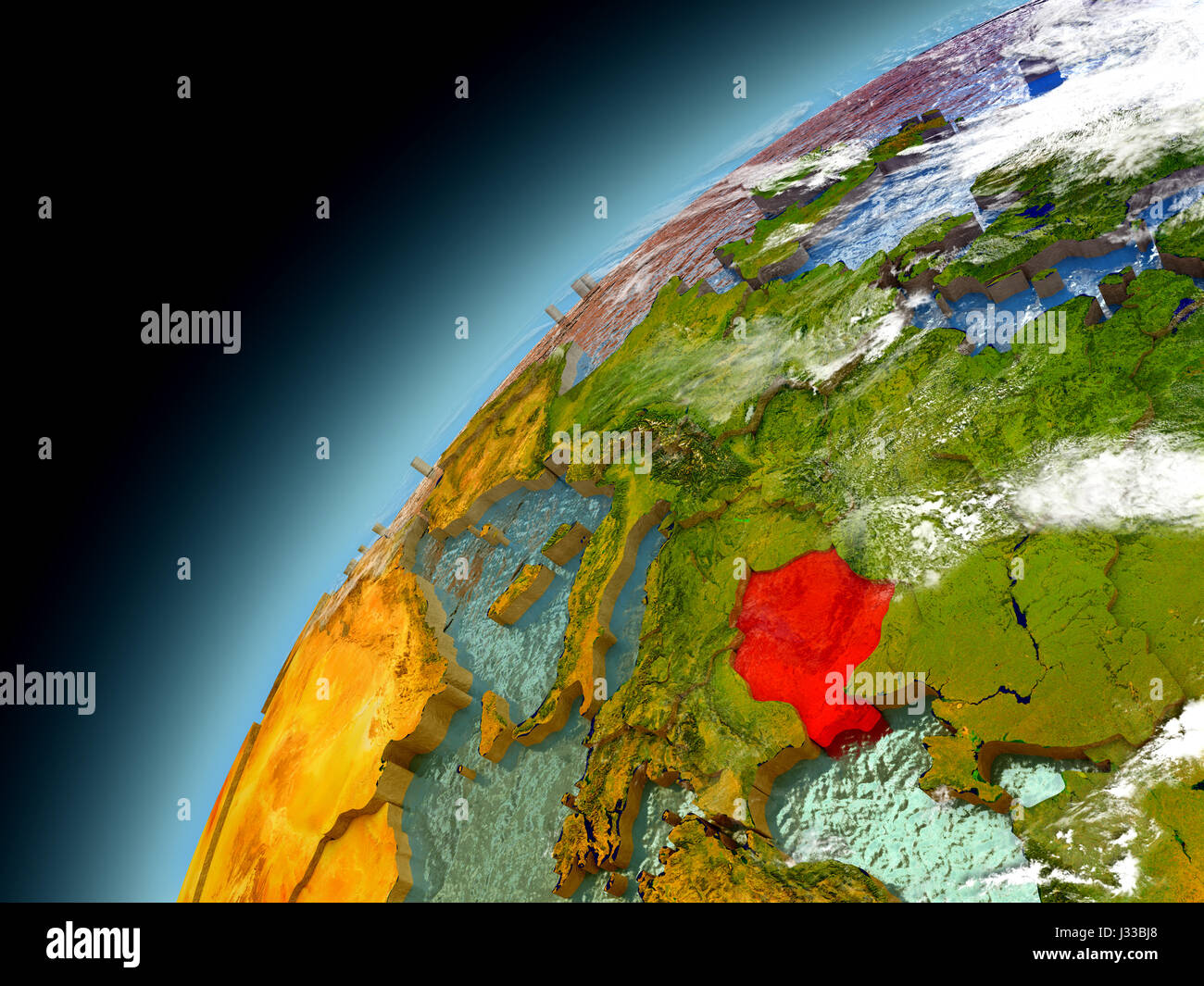 Romania map satellite geography immagini e fotografie stock ad alta ...