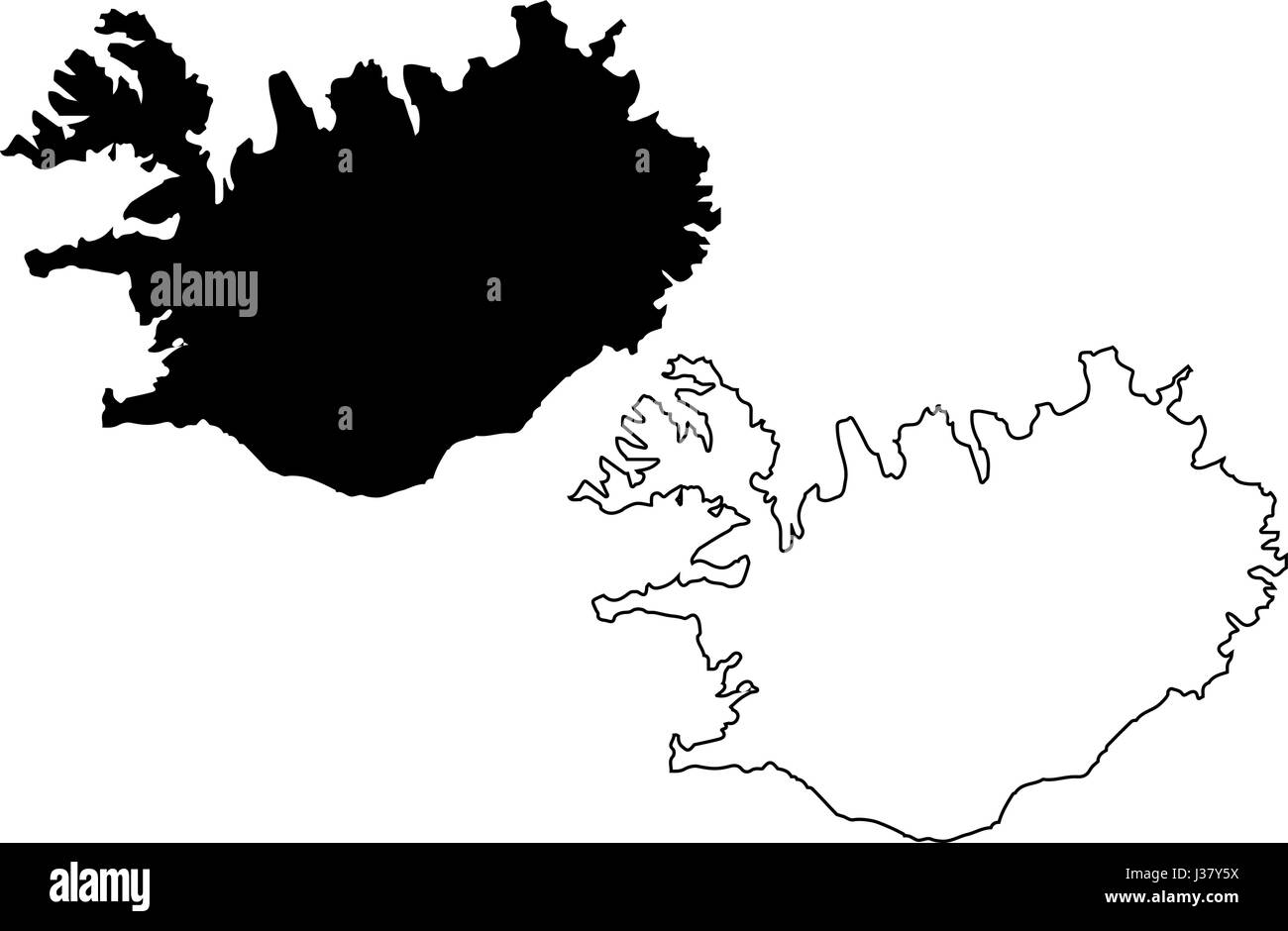 Mappa della islanda Foto e Immagini Stock in Bianco e Nero - Alamy