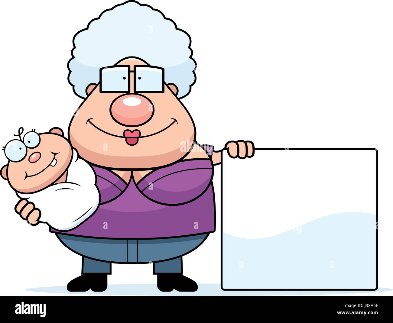 Cartoon illustration grandma holding baby immagini e fotografie stock ...