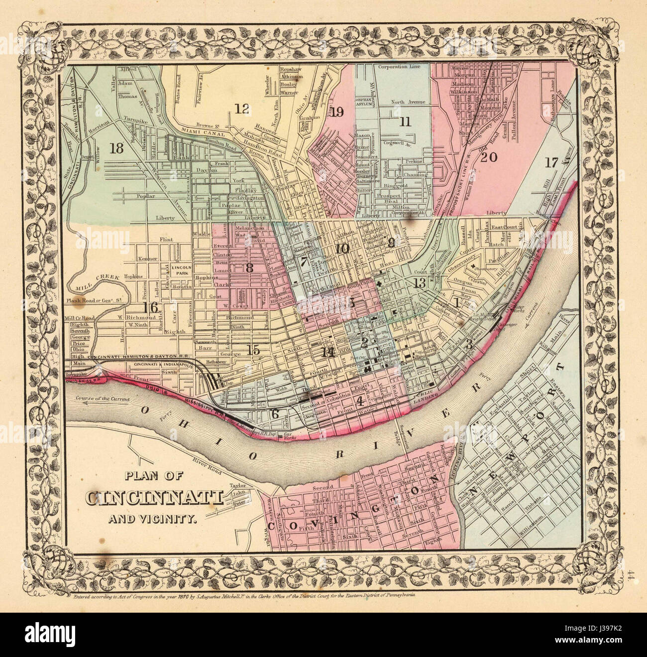 Vecchia mappa di cincinnati immagini e fotografie stock ad alta ...