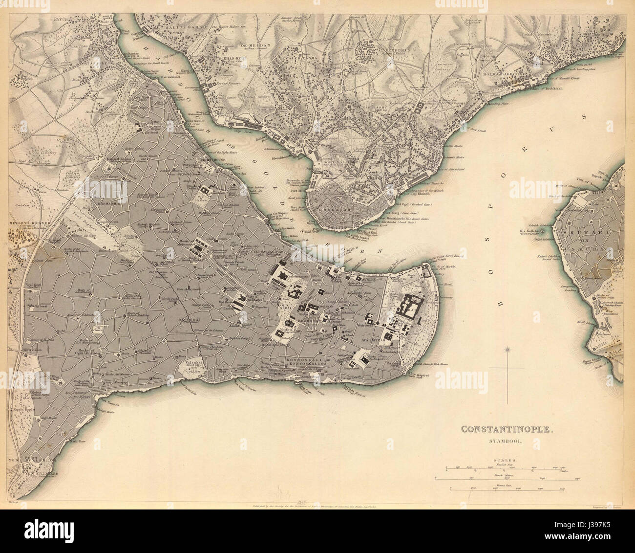 Antica mappa di costantinopoli immagini e fotografie stock ad alta ...