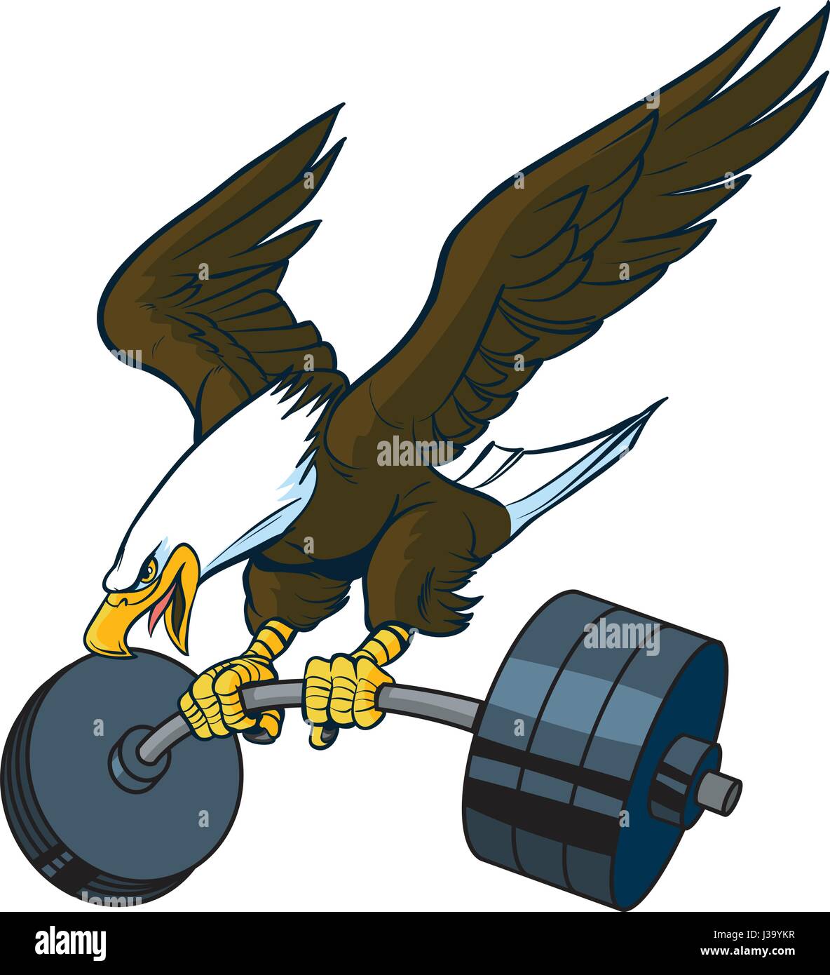 Vector cartoon clip art illustrazione di un aquila calva mascotte ...