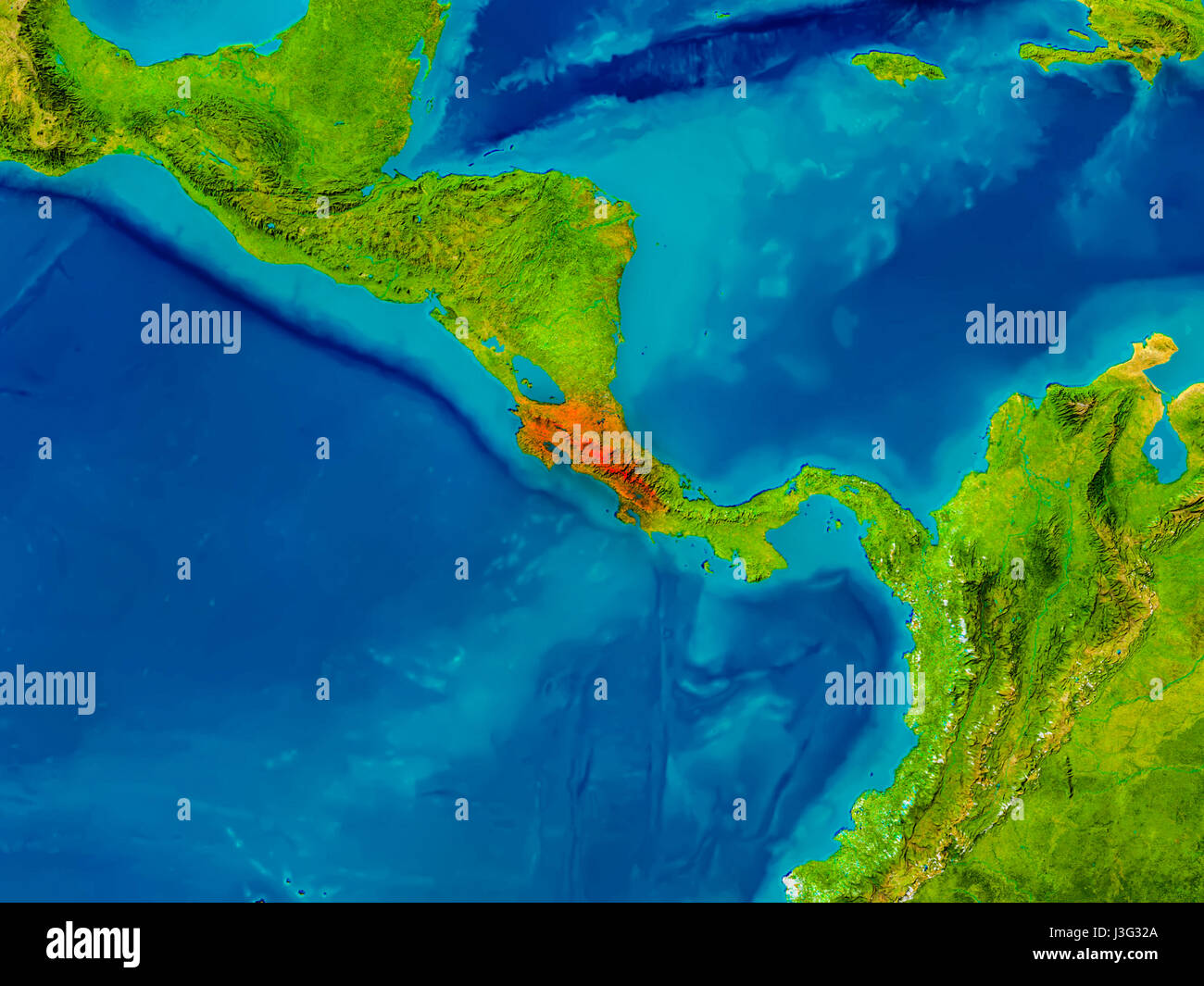 Mappa costa rica immagini e fotografie stock ad alta risoluzione - Alamy