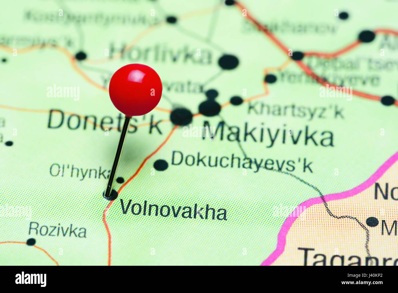 Volnovakha imperniata su una mappa dell'Ucraina Foto stock - Alamy