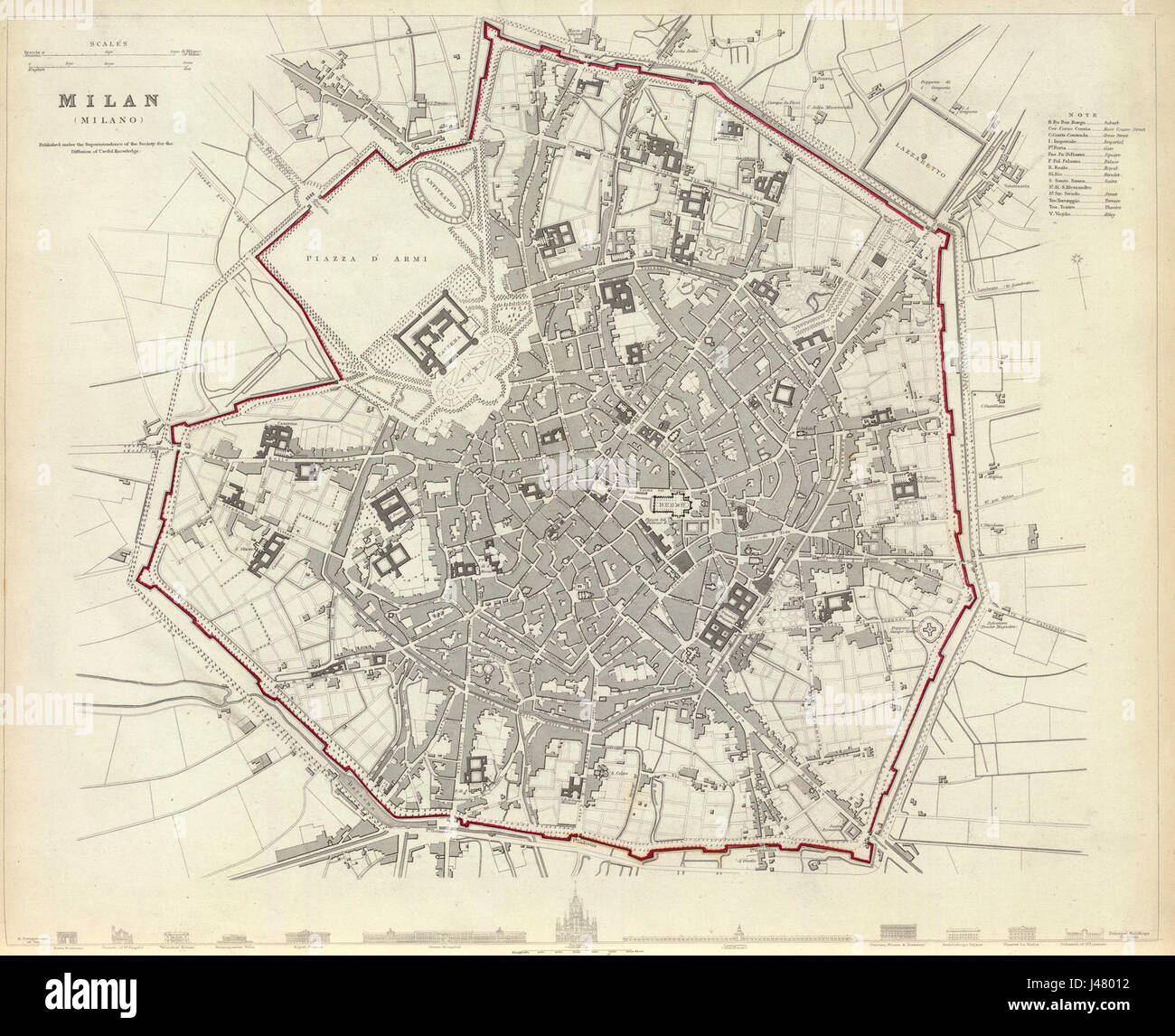Mappa di milano antica immagini e fotografie stock ad alta risoluzione ...