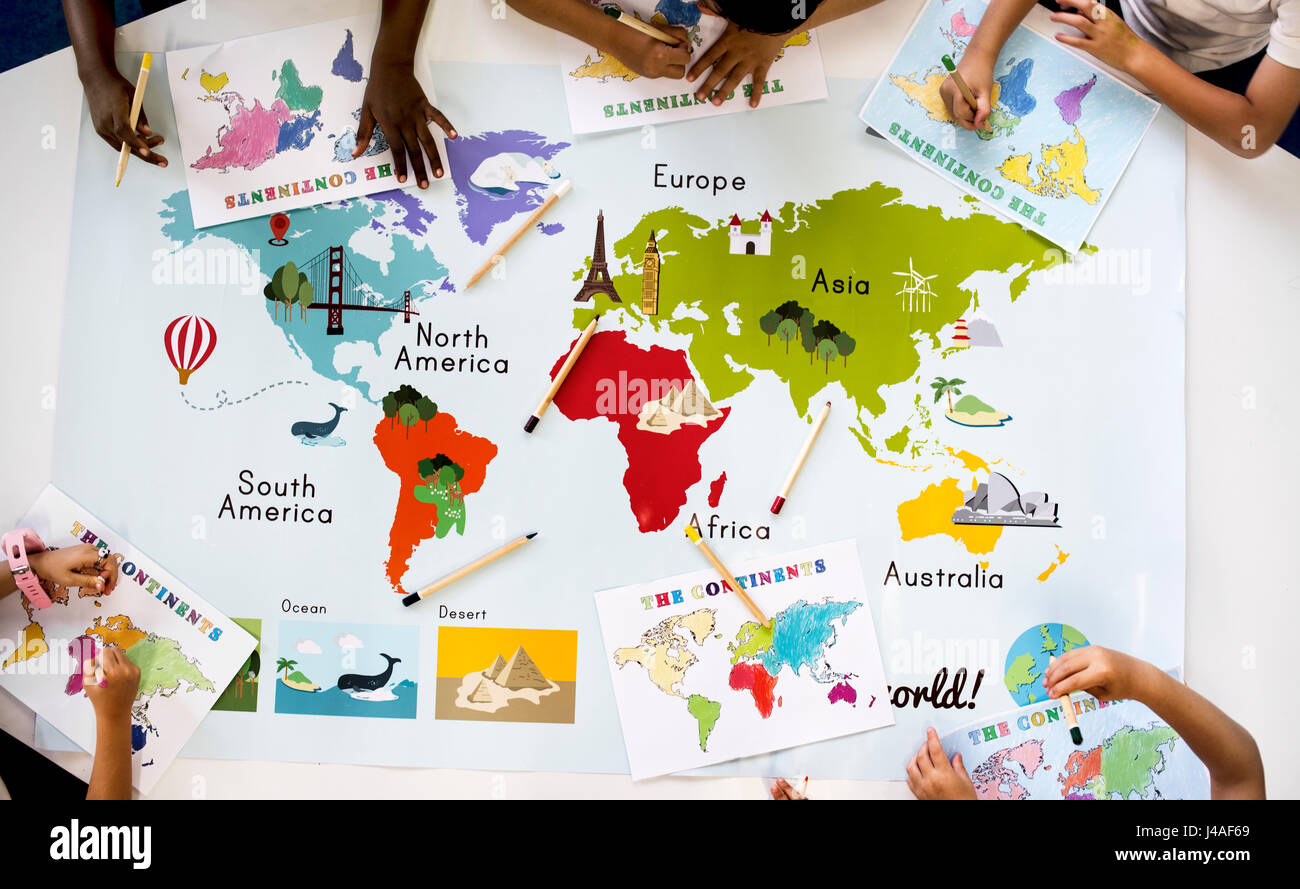 Worksheet map of world north immagini e fotografie stock ad alta ...