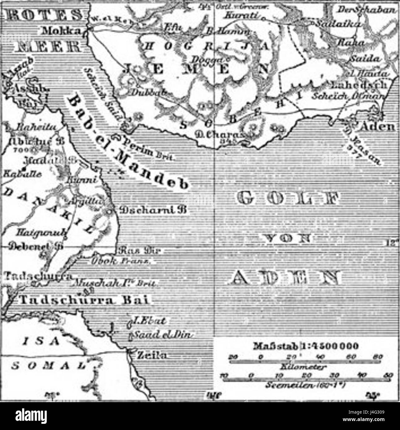 Map of aden Foto e Immagini Stock in Bianco e Nero - Alamy