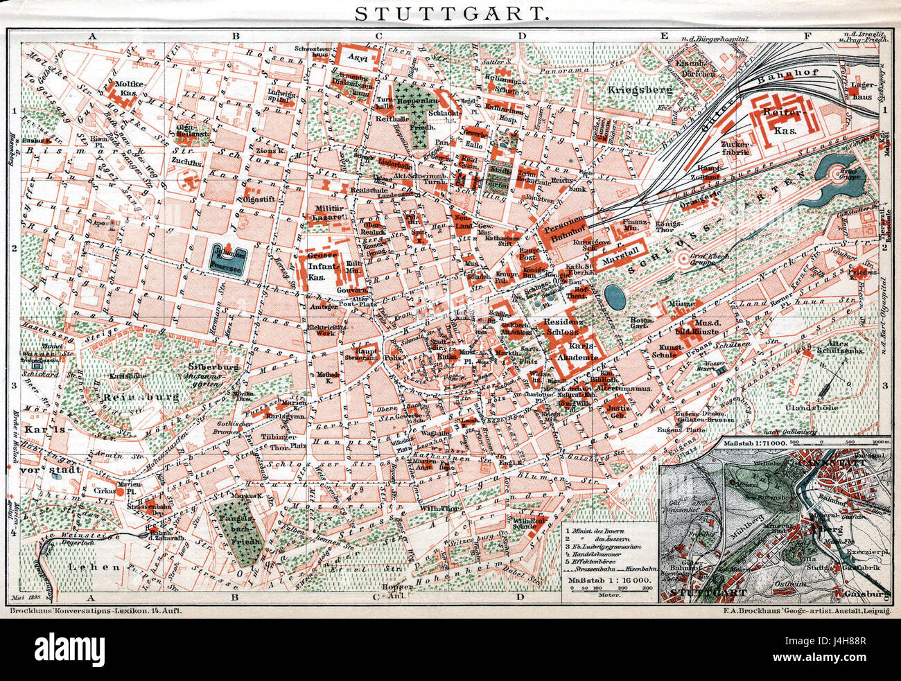Mappa d'epoca di stoccarda immagini e fotografie stock ad alta ...