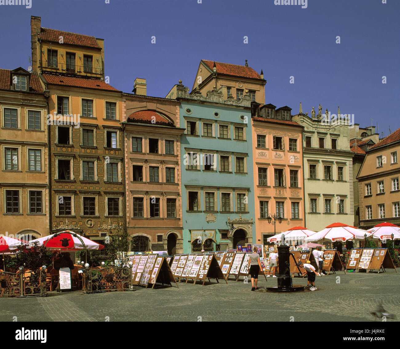 Polonia - Varsavia, Città Vecchia, la piazza del castello, street sales ...