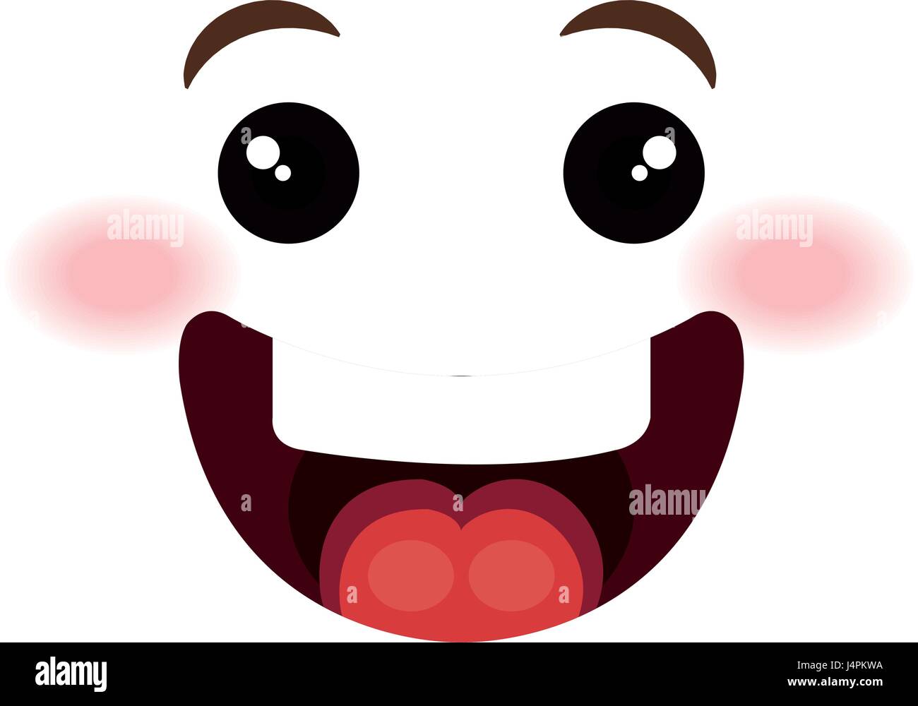 Happy face emoticon kawaii style immagini e fotografie stock ad alta ...