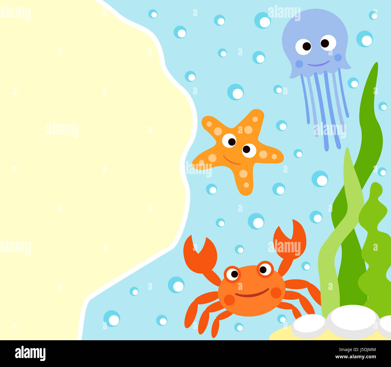Sfondo animali del mare scheda cartoon immagini e fotografie stock ad ...