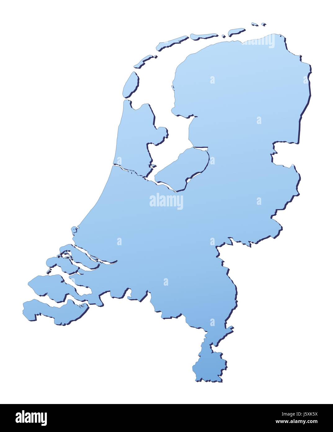 Blue isolato Holland Olanda delineare mappa atlas mappa del mondo sullo ...