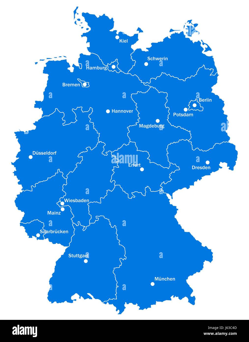 Carta blu membro Germania Repubblica federale tedesca atlas mappa del ...