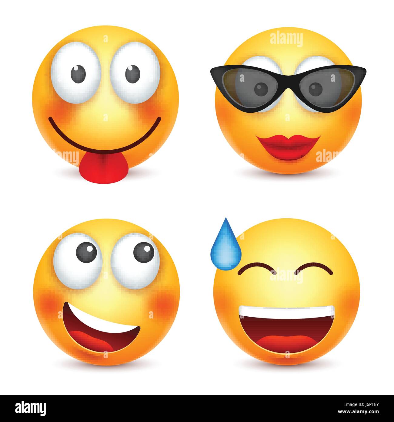 Smiling cartoon emoji emoticon smiley Immagini Vettoriali Stock - Alamy