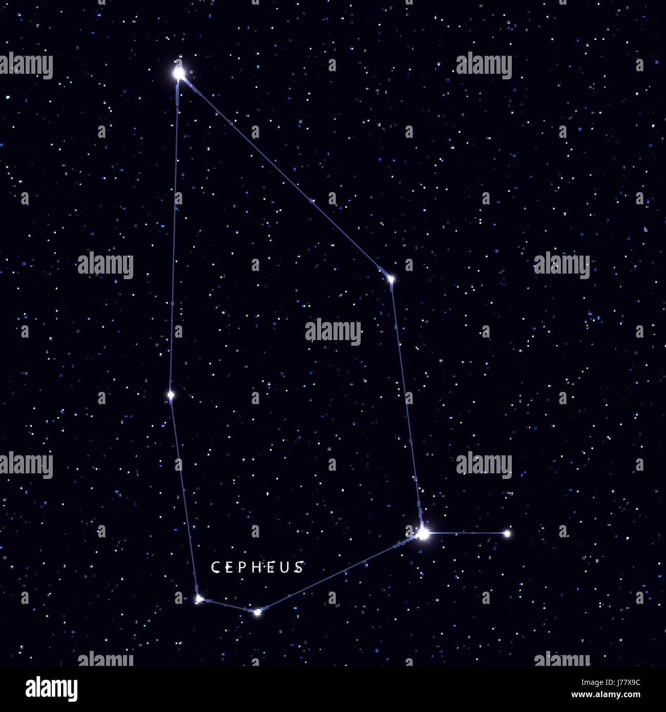 Mappa Sky con il nome delle stelle e costellazioni. Il simbolo ...