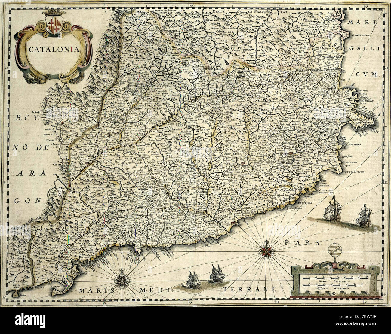 Vecchia mappa della catalogna immagini e fotografie stock ad alta ...