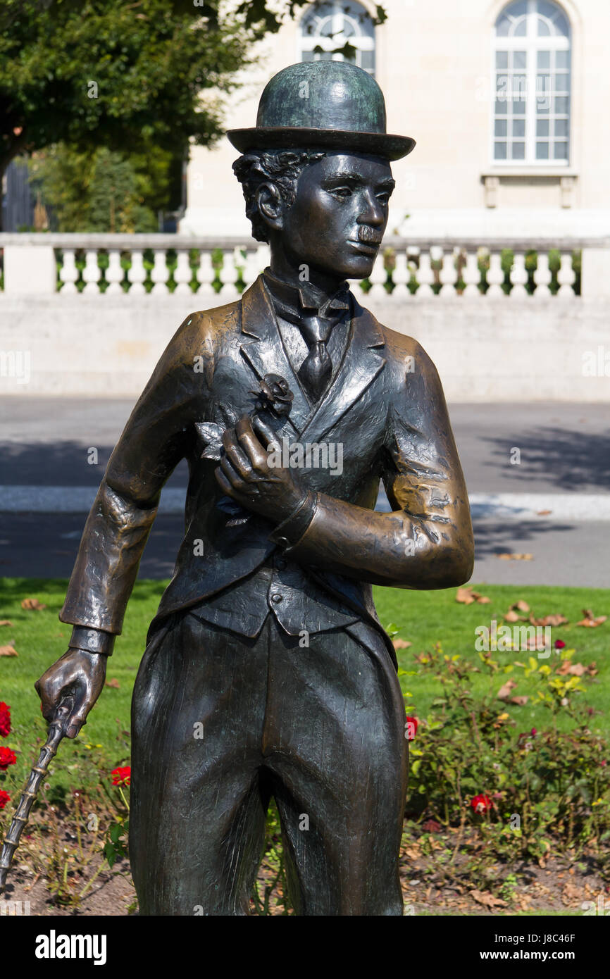 Monumento, umorismo, famosa statua, scultura, film muto, attore ...