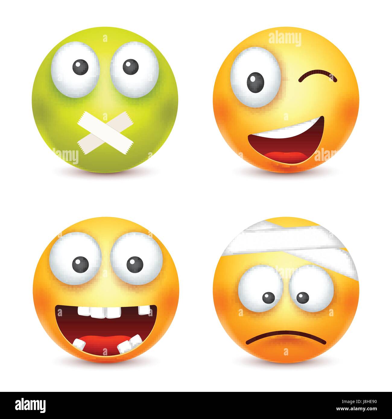 Faccina sorridente,arrabbiato,triste,emoticon felice. Faccia gialla con ...