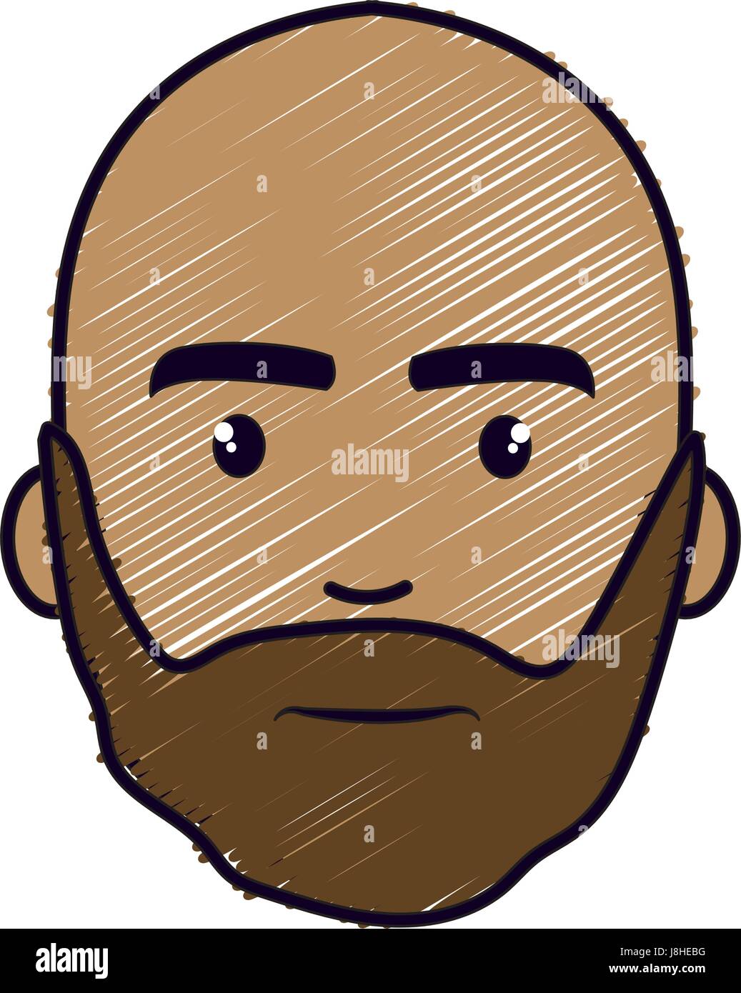 Uomo pelato barba Immagini Vettoriali Stock - Alamy