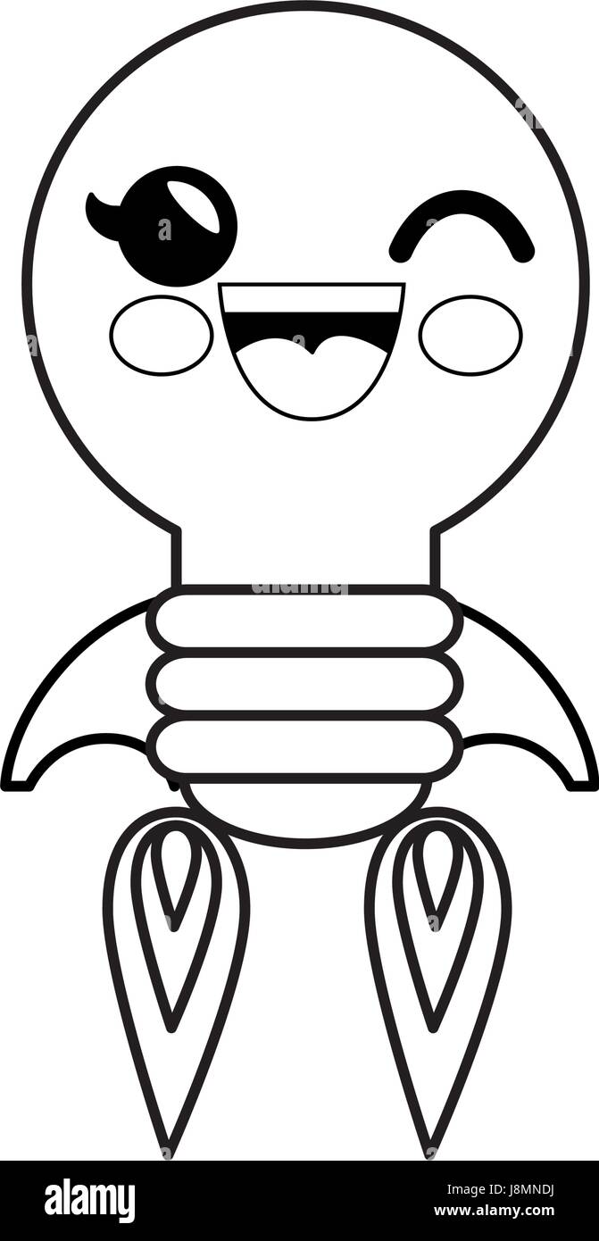Light bulb cartoon smiley Immagini Vettoriali Stock - Alamy