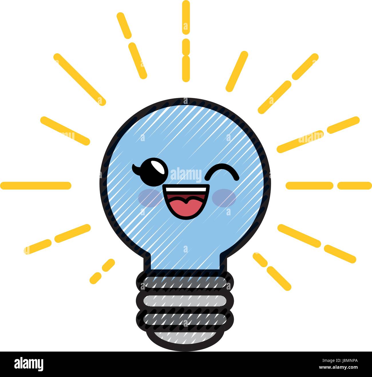 Light bulb cartoon smiley Immagini Vettoriali Stock - Alamy