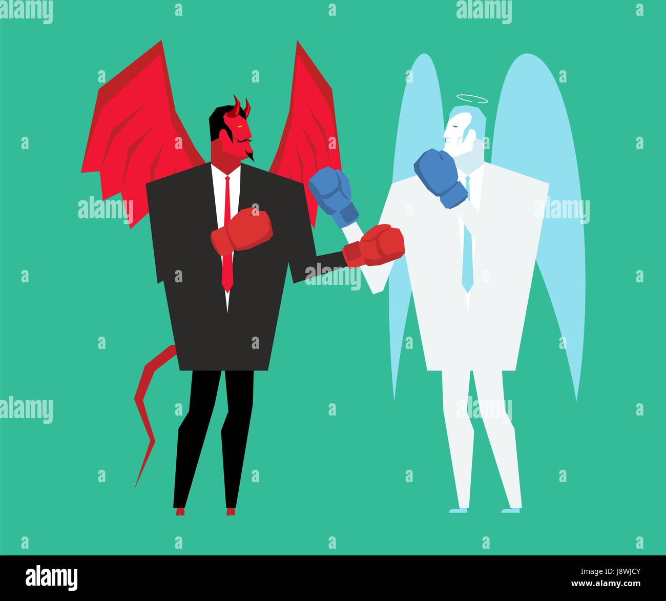 Combattimento angelo e diavolo Immagini Vettoriali Stock - Alamy