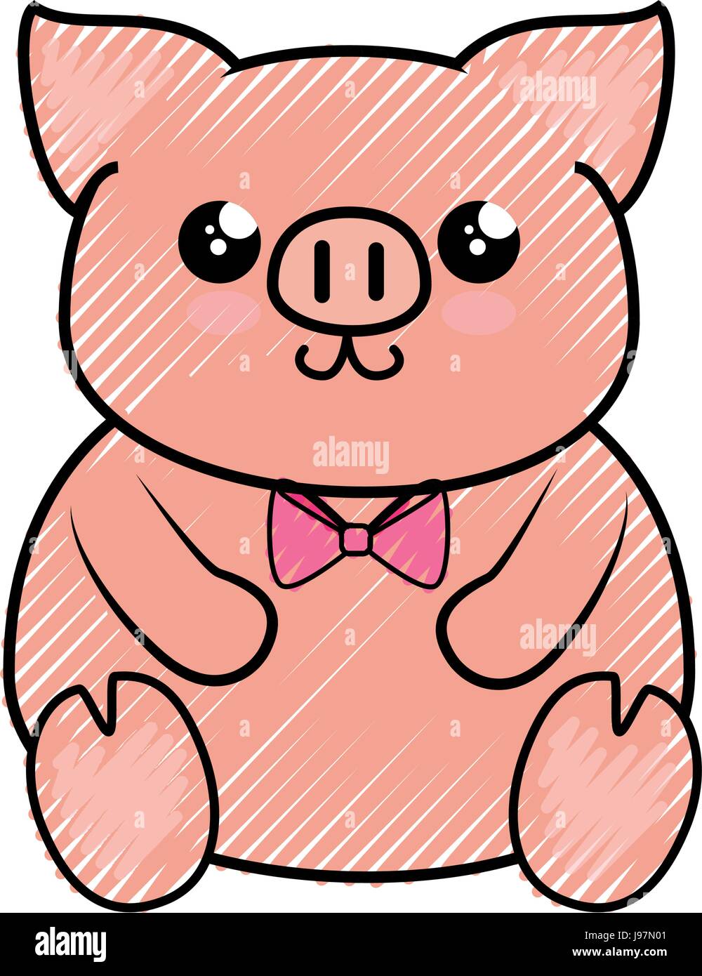 Pig Kawaii Cartoon Immagini Vettoriali Stock - Alamy