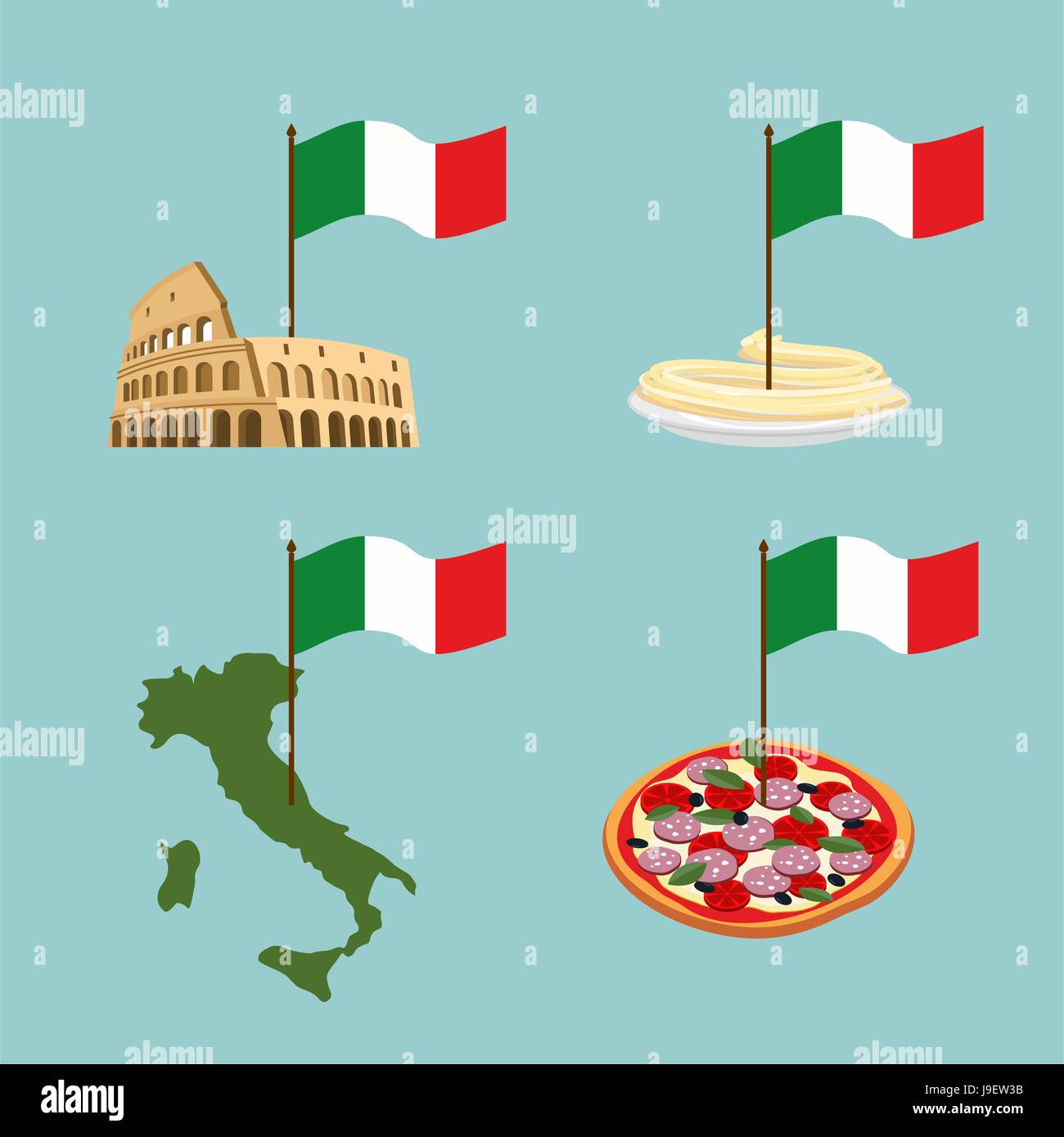 Mappa italian flag pizza immagini e fotografie stock ad alta ...