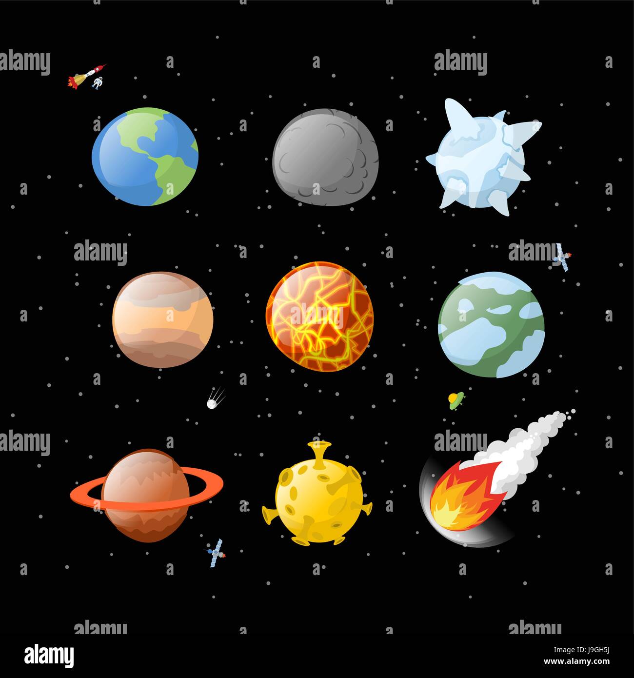 Pianeta impostare uno sfondo scuro. Spazio scuro. Pianeti del sistema ...