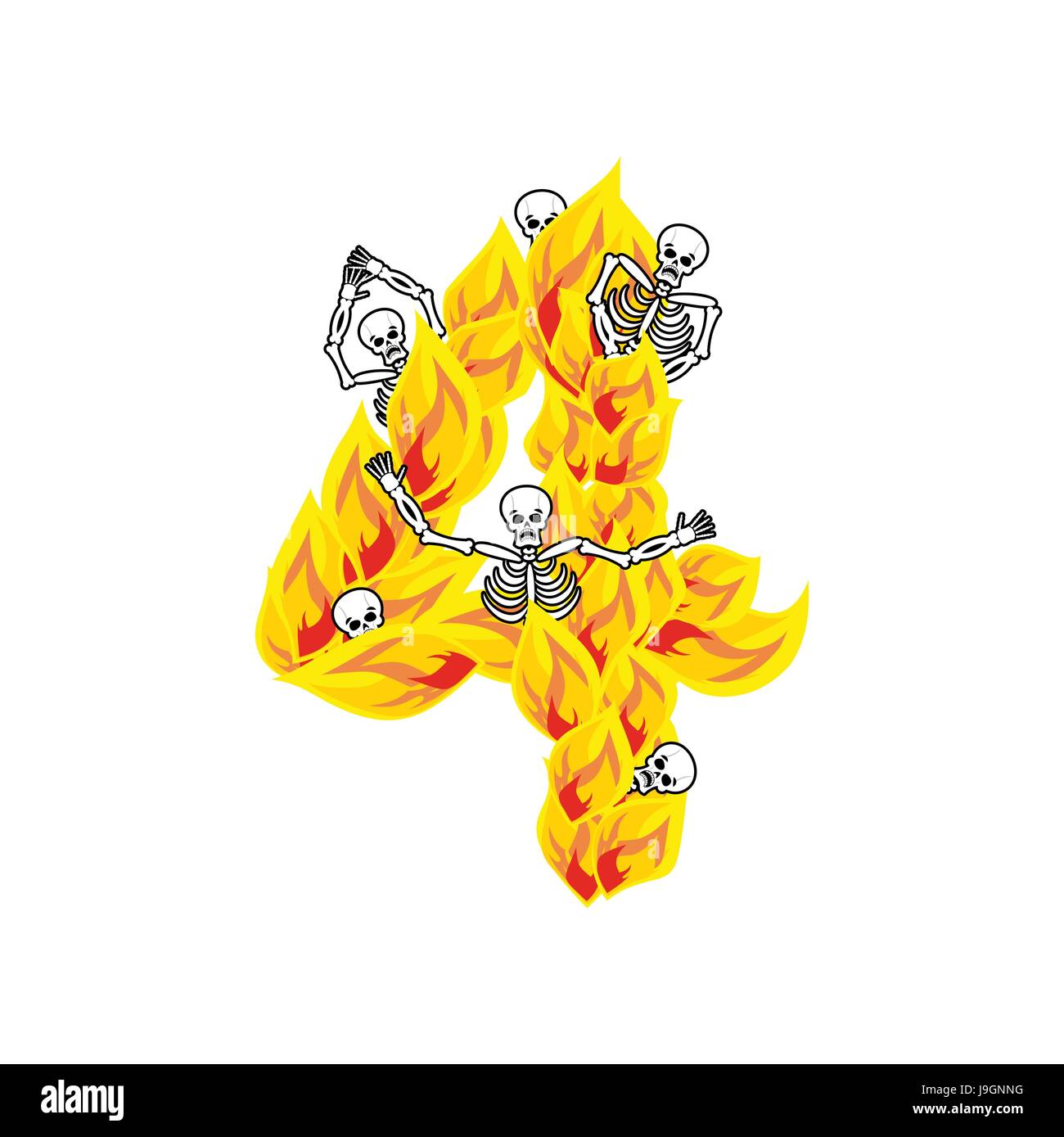 Number fire flames font four immagini e fotografie stock ad alta ...