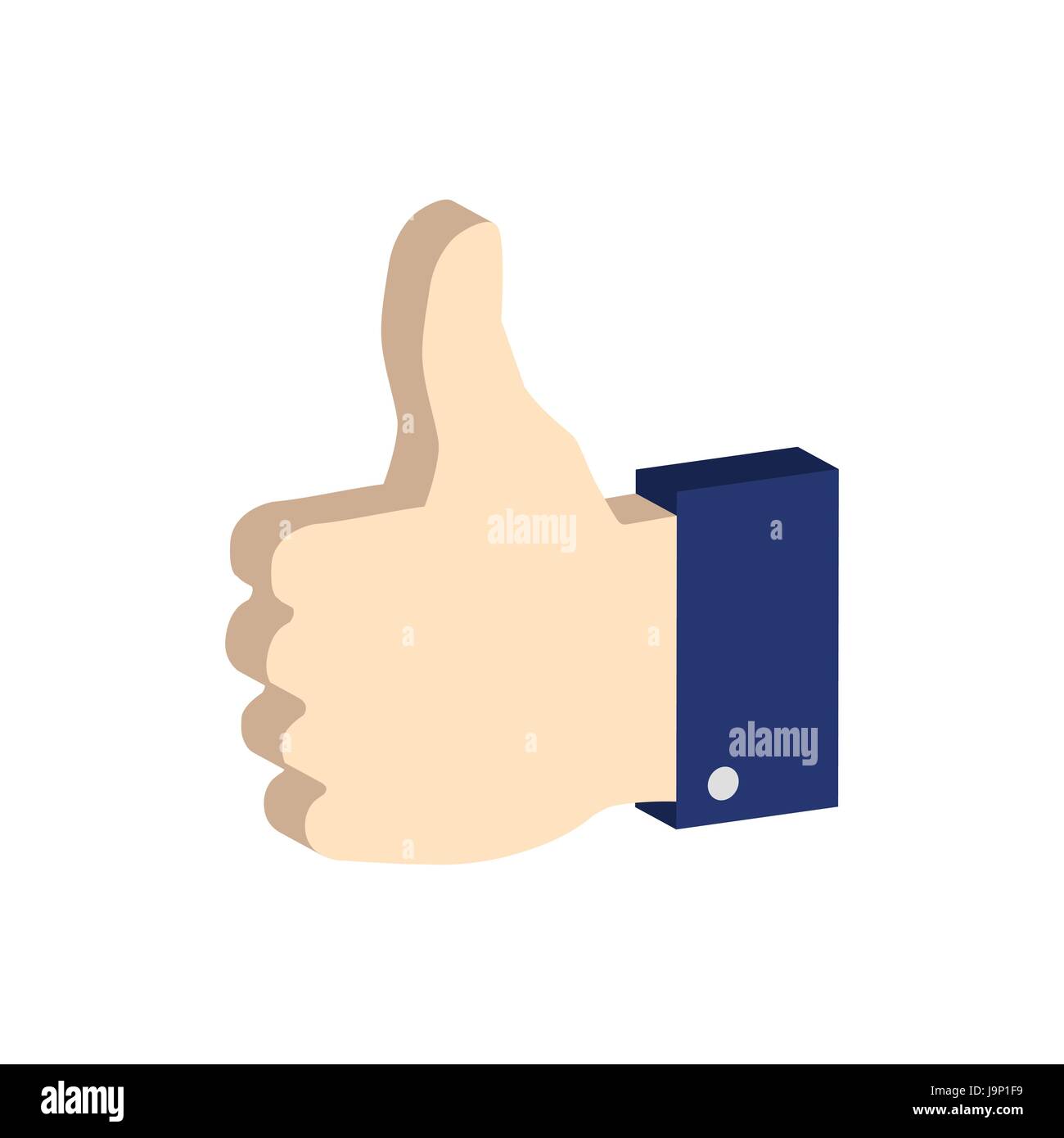 Pollice in alto il simbolo. Piatto Icona isometrica o logo. 3D ...