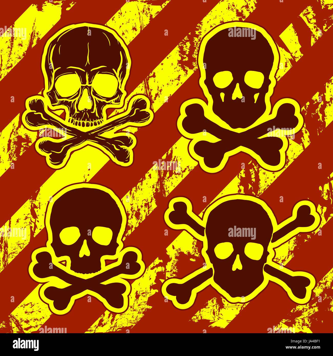 Simbolo del teschio e ossa Immagini Vettoriali Stock - Alamy