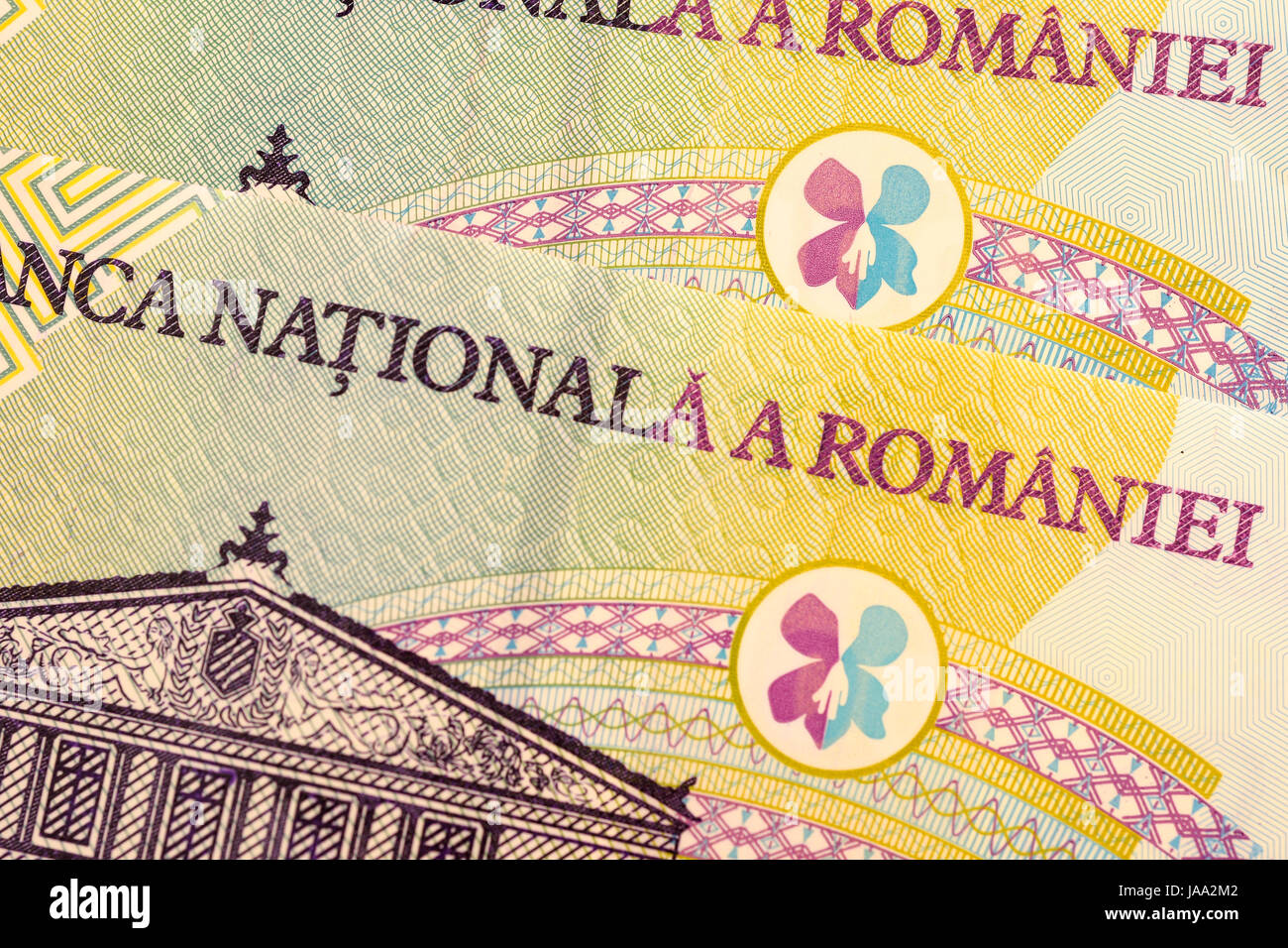Leu romania romanian bank note immagini e fotografie stock ad alta ...