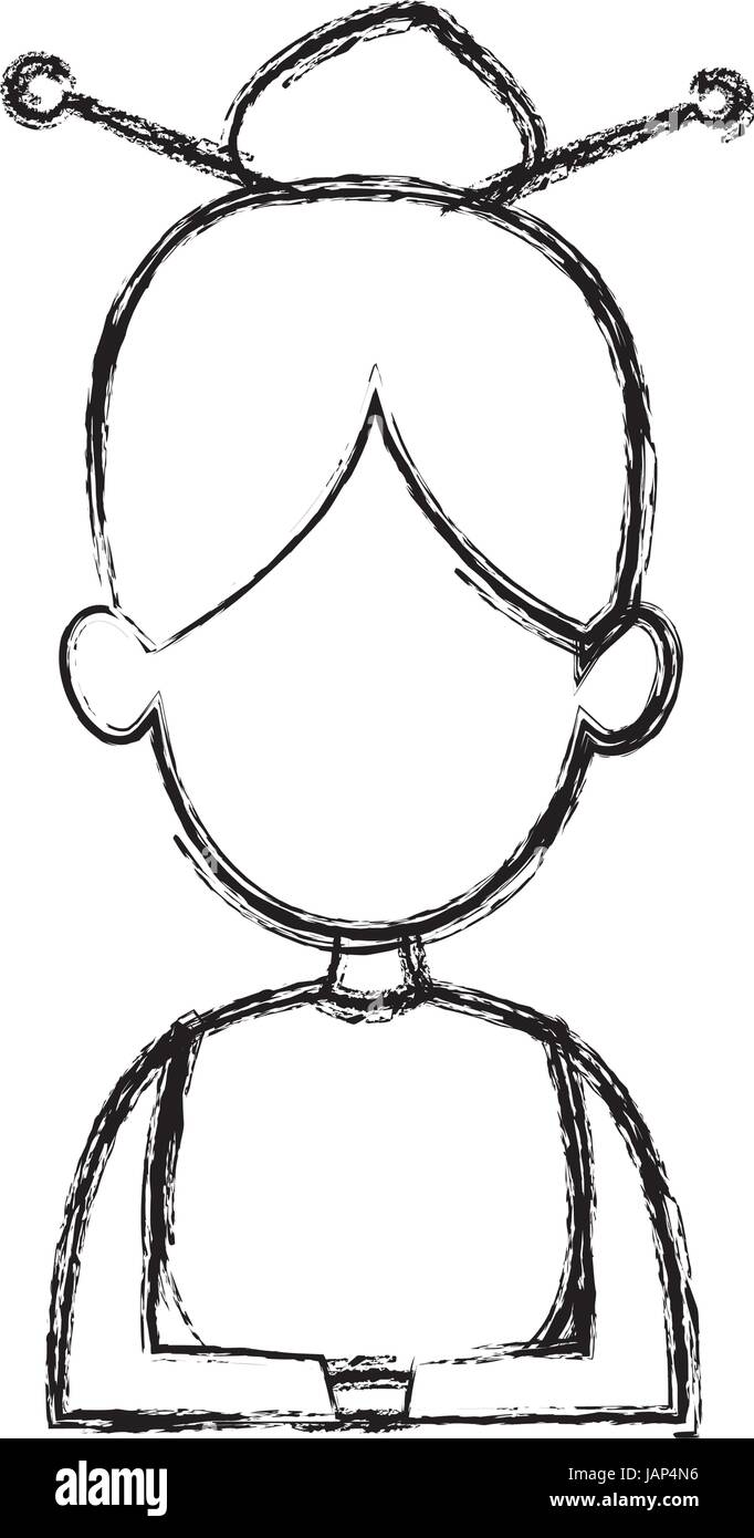 Silhouette di disegno senza volto corpo metà donna acconciatura ... Silhouette di disegno senza volto corpo metà donna acconciatura ...