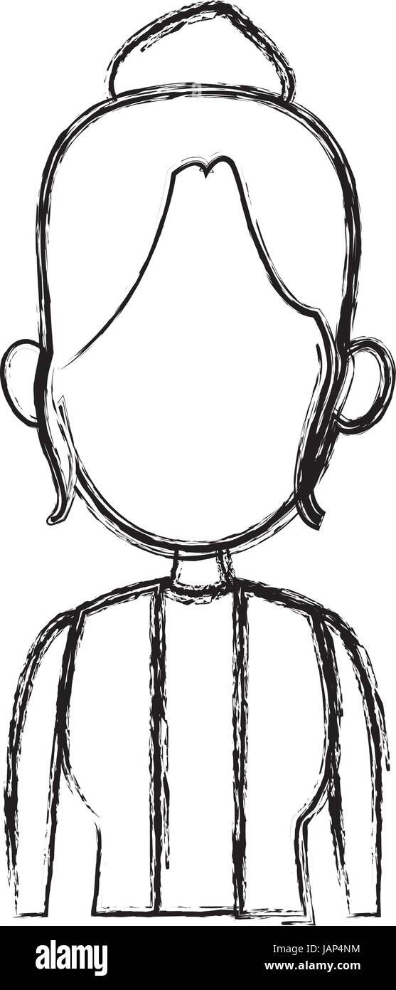 Silhouette di disegno senza volto corpo metà donna acconciatura ... Silhouette di disegno senza volto corpo metà donna acconciatura ...