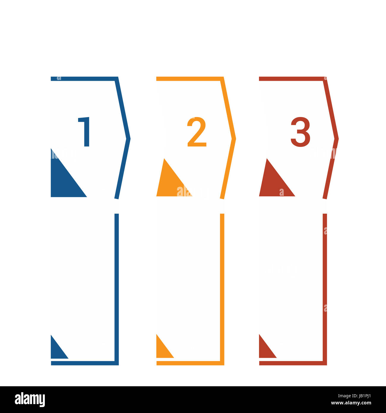Timeline Infografico frecce colorate dalle linee numerate 3 Foto stock ...