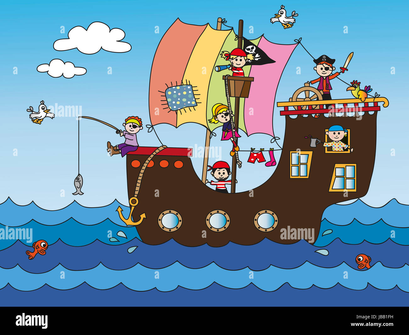 Clip Art Di Nave Pirata Per Bambini Pirata Ambientata Con Bambini