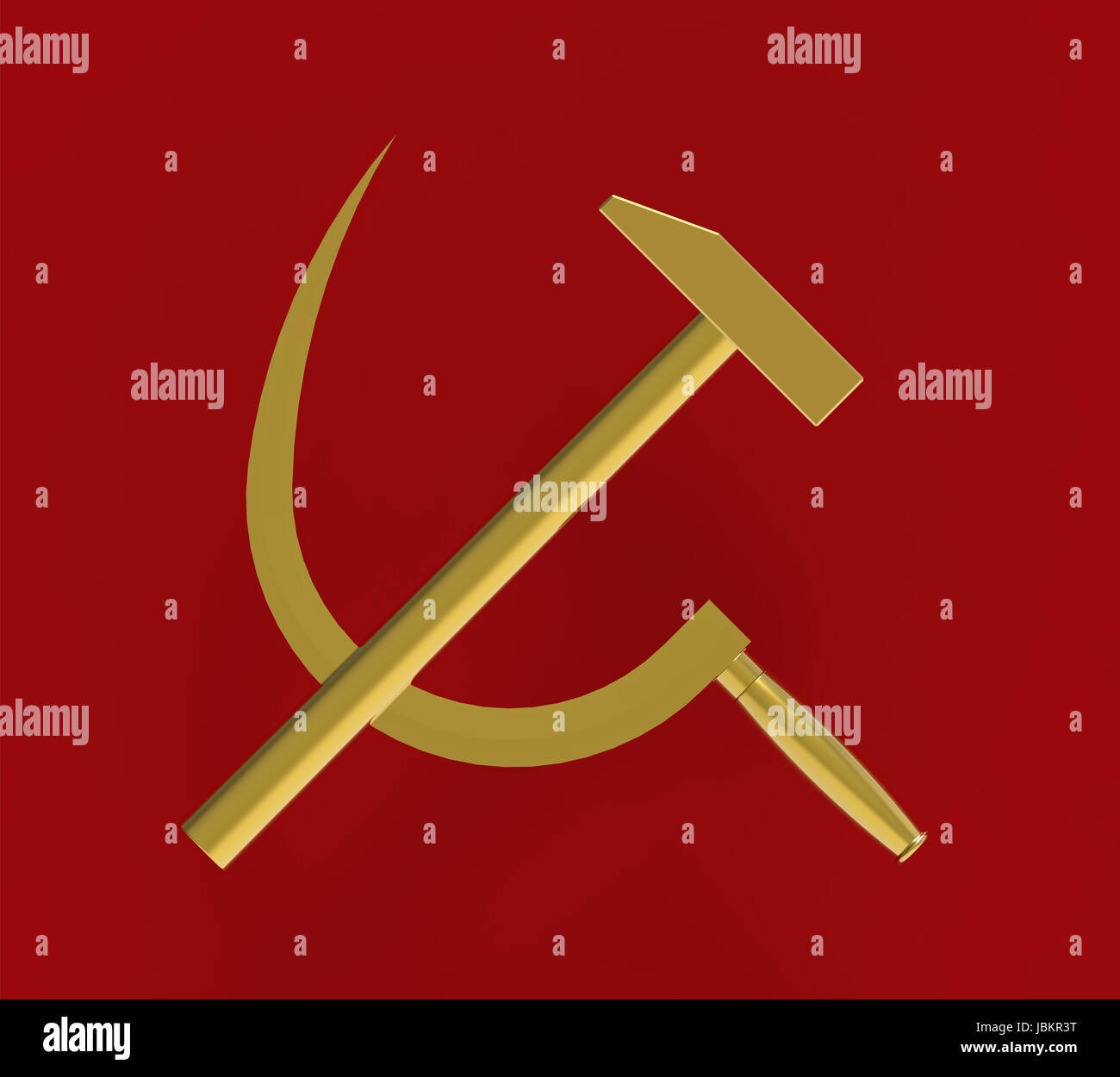 Falce e martello, simbolo comunista, 3D render Foto stock - Alamy