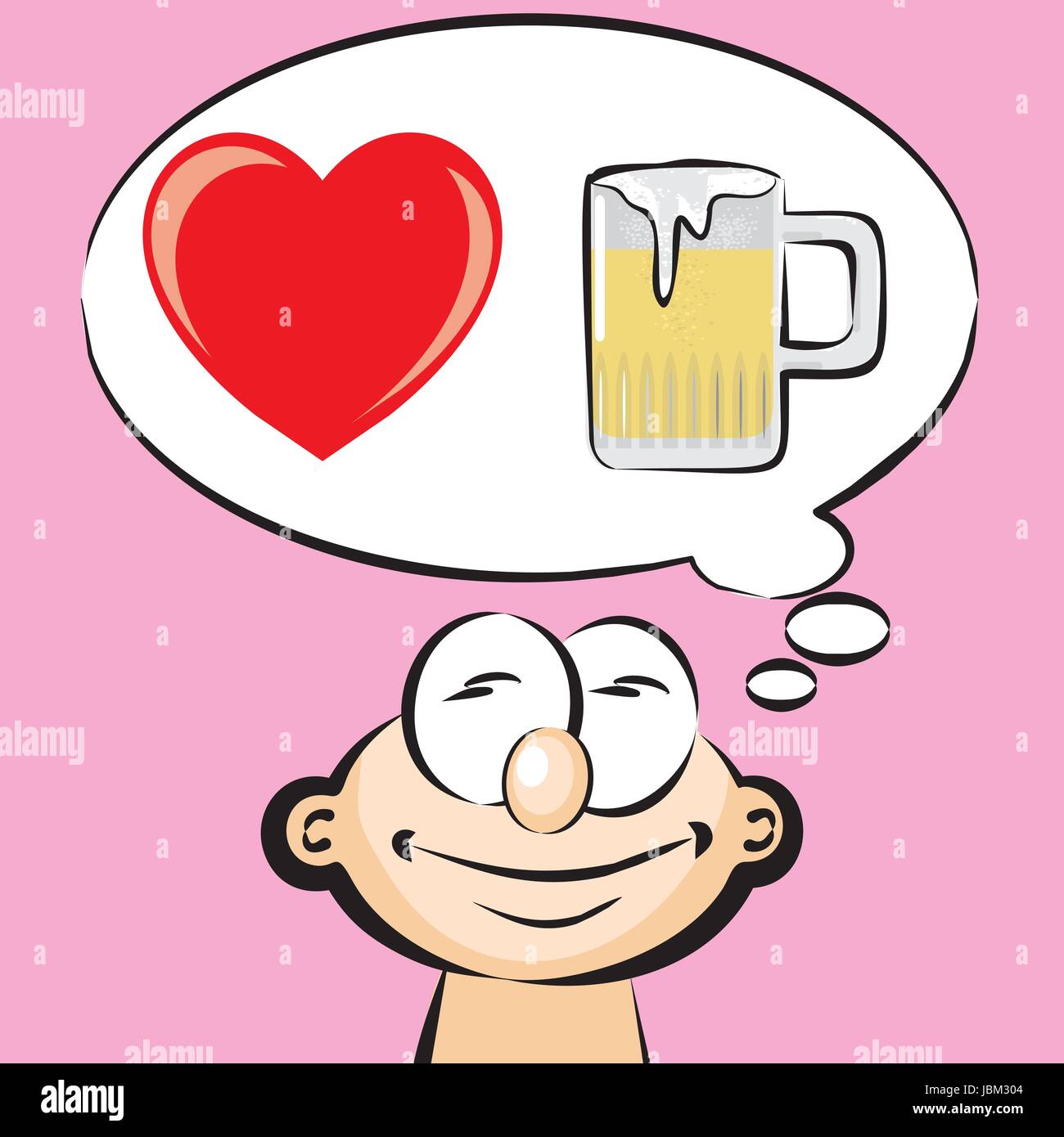 Io amo la birra - emoticon, gli Emoji. Concettuale illustrazione ...