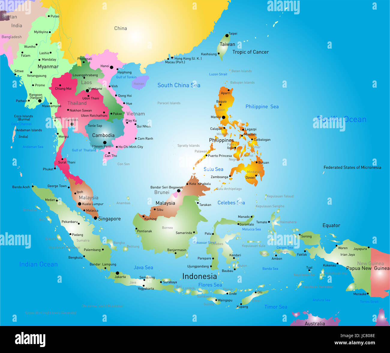 Southeast asia map vector immagini e fotografie stock ad alta ...