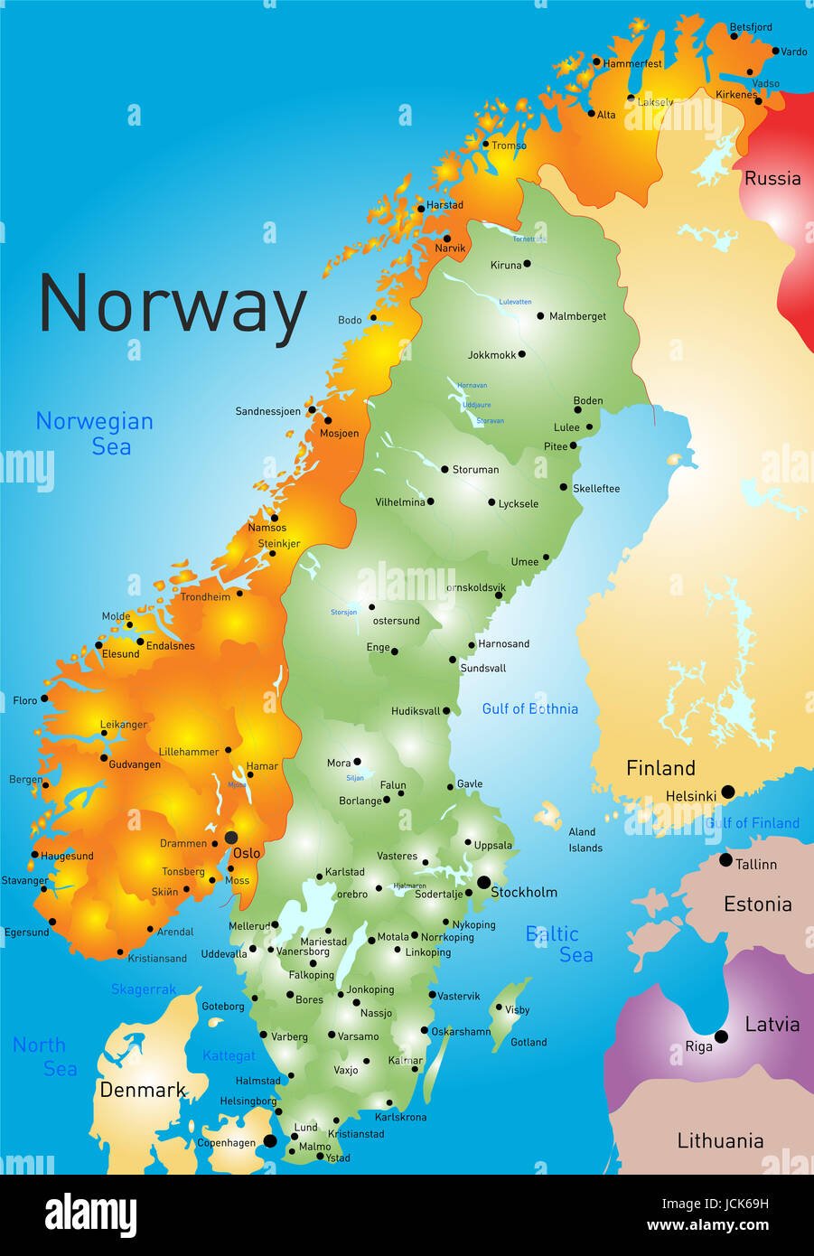 Mappa del paese di norvegia immagini e fotografie stock ad alta ...