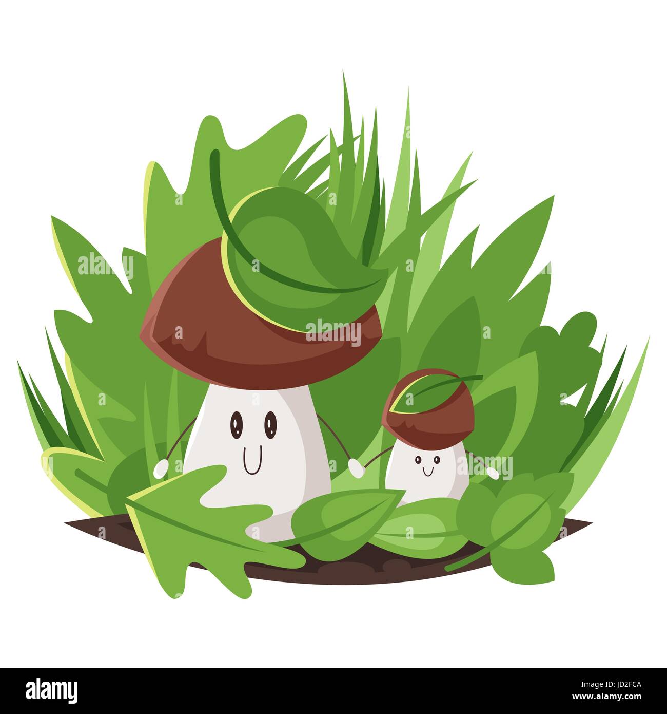 Vettore stile fumetto illustrazione della grande e piccola foresta di ...