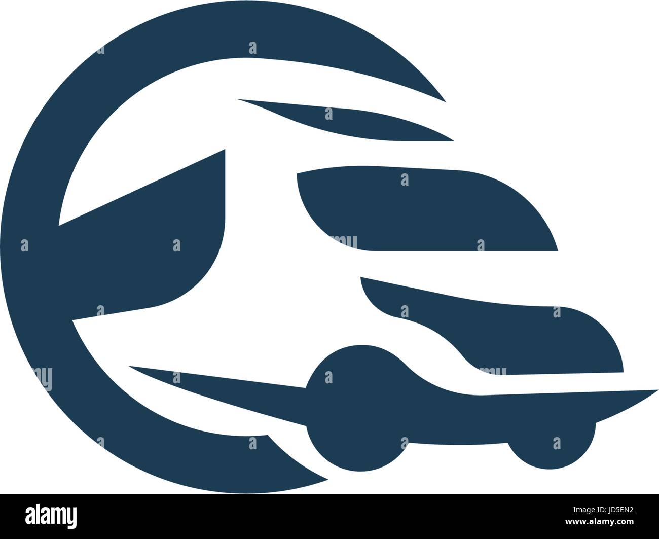 Carrello logo astratto in forma circolare logotipo vettoriale. Il ...