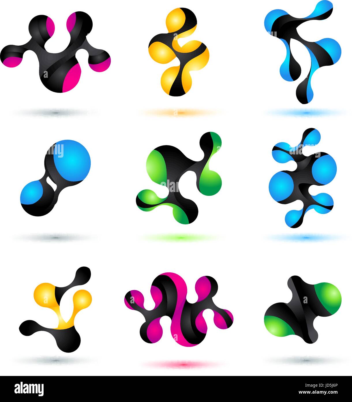 Set di simboli e forme. Le icone alla moda e logotipi. Segni aziendali ...