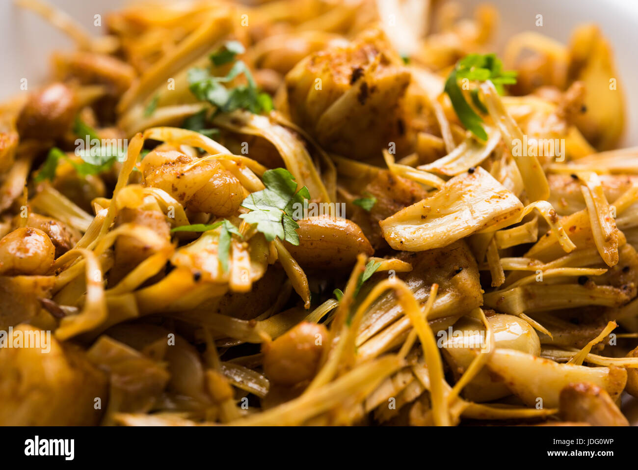 Kathal ki Sabzi Sukhi o bhaji o jackfruit ricetta vegetale di fanas chi ...