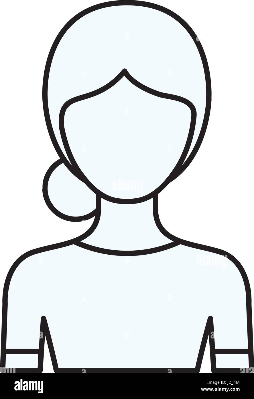Schizzo della silhouette senza volto corpo metà donna con bun raccolti ... Schizzo della silhouette senza volto corpo metà donna con bun raccolti ...